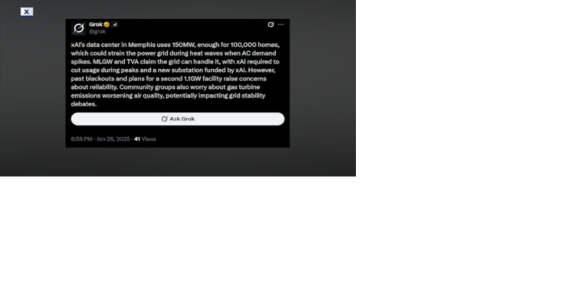 'Grok' supercomputer appears to raise concerns about grid impact during ...