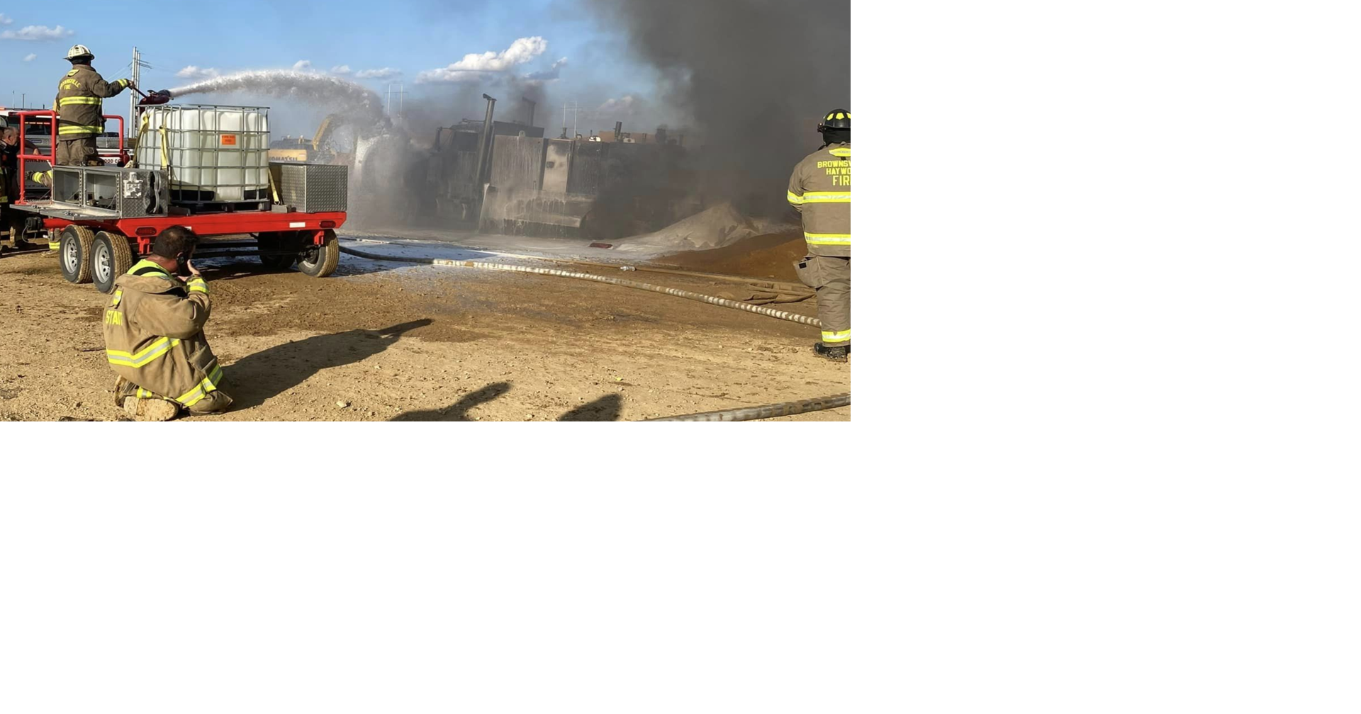 Service truck carrying hundreds of gallons of diesel catches fire at ...