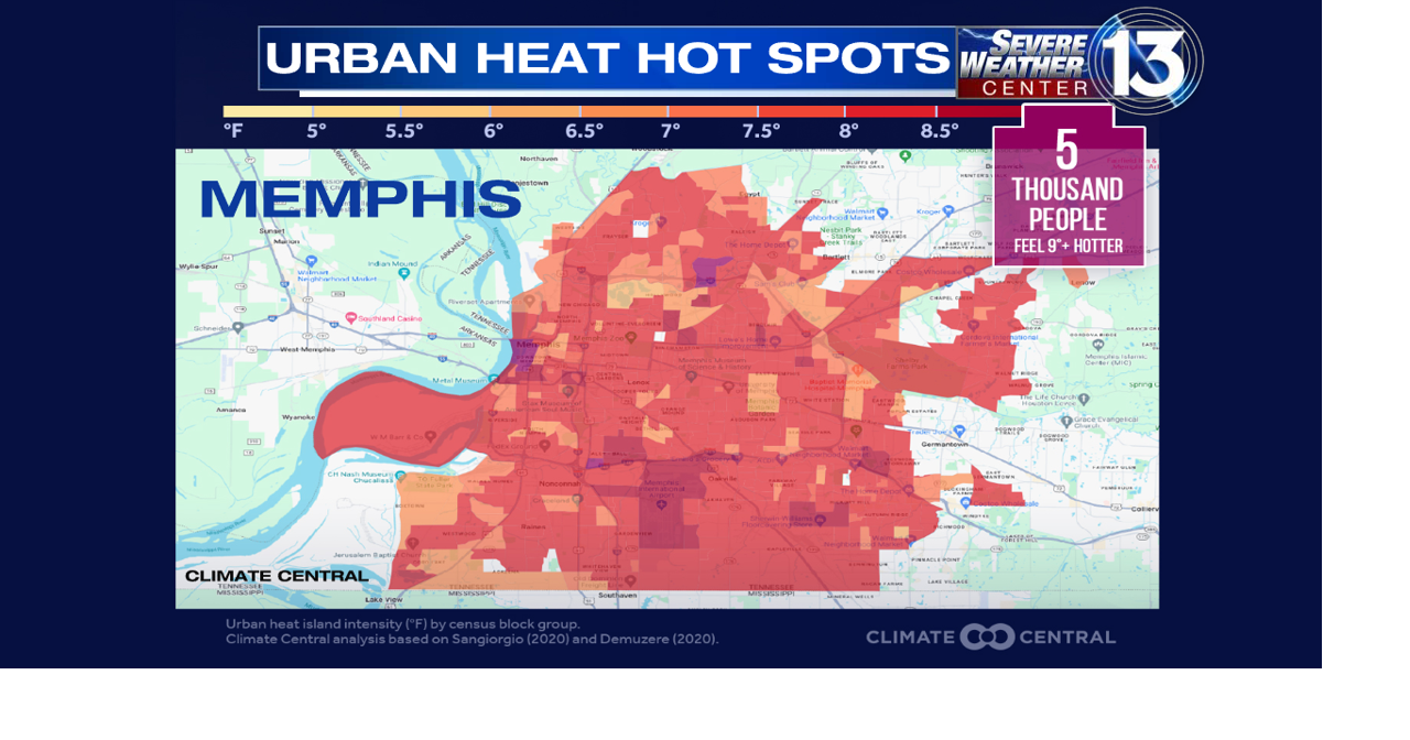 Why Memphis feels nearly 10 degrees hotter on summer days | News ...