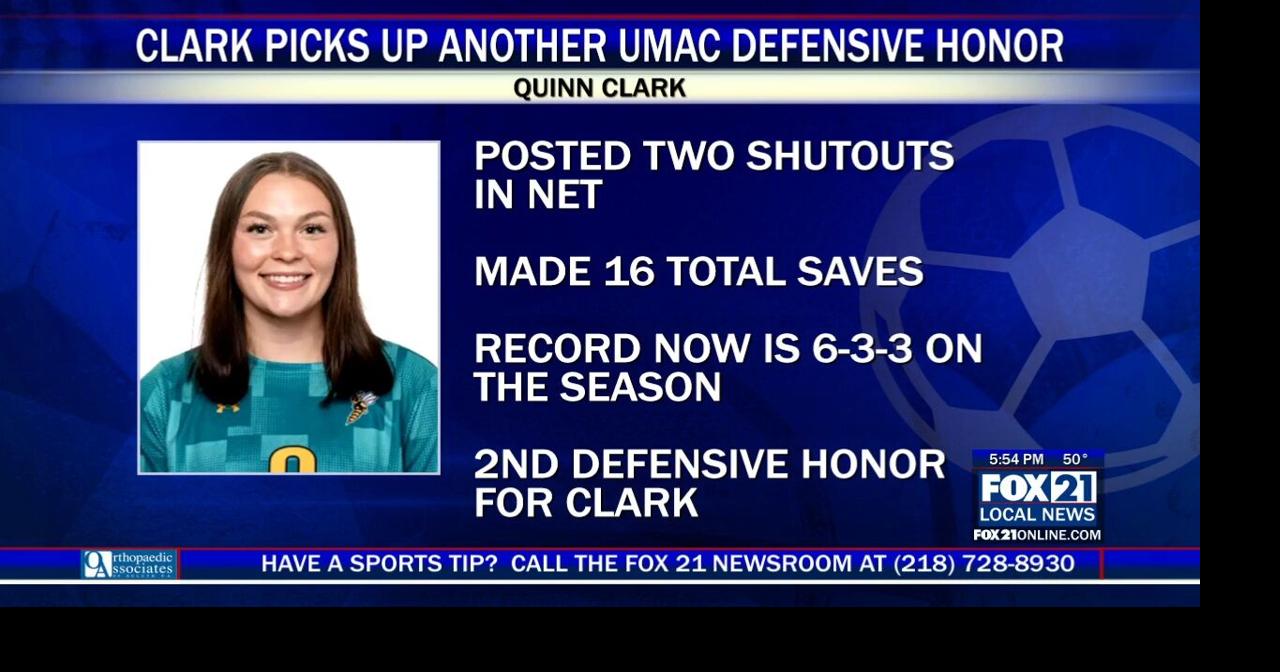 UWS Goalkeeper Quinn Clark Earns Another UMAC Defensive Athlete of The ...