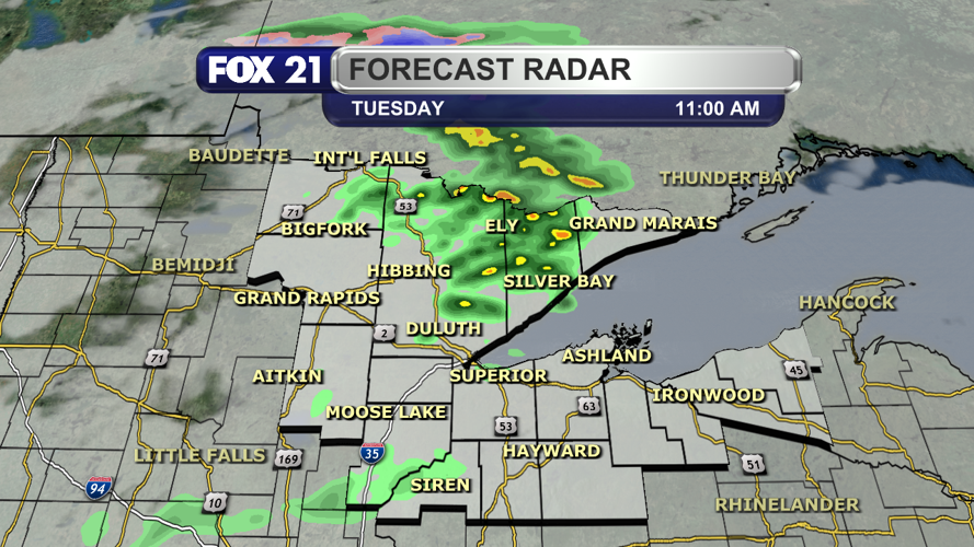 Scattered showers & storms today, with persistent fog by Lake Superior ...
