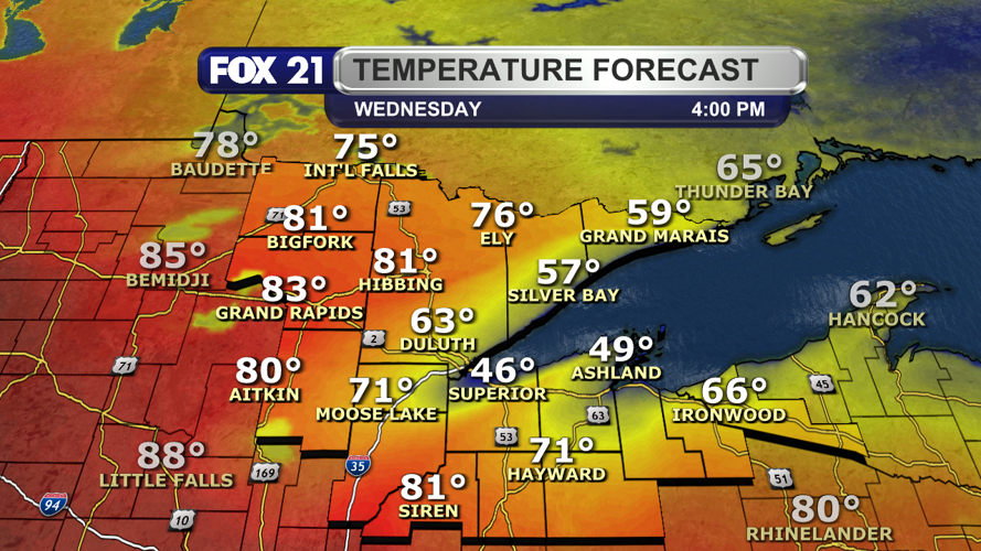 Dry conditions take hold in the Northland Wednesday, along with a lake ...