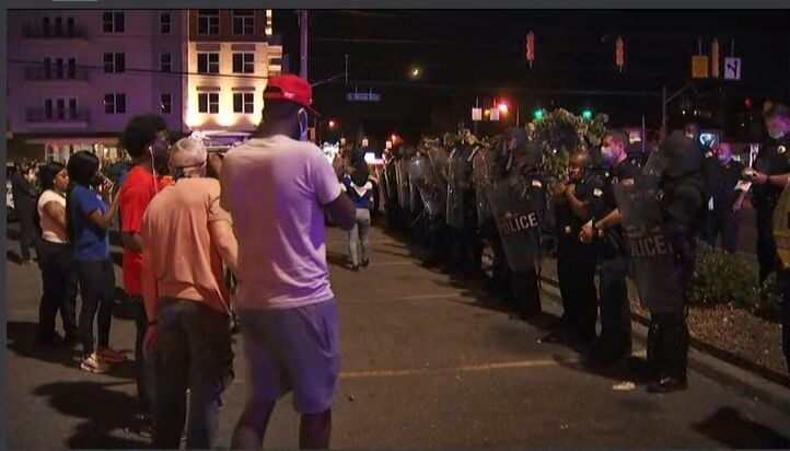 PHOTOS: Pepper spray deployed and MPD in riot gear as Midtown protest ...