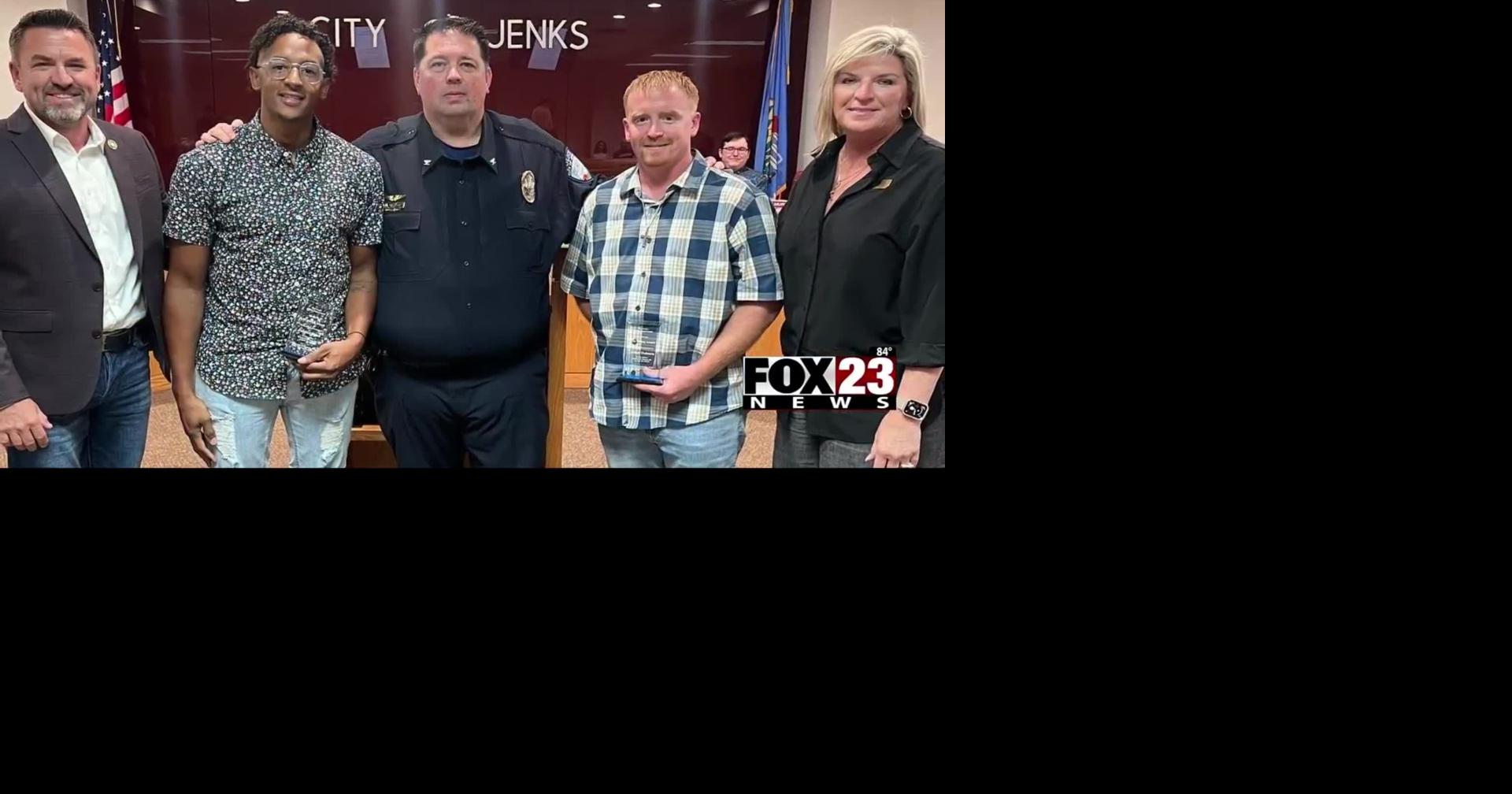Video: Two men honored with lifesaving award by City of Jenks | News ...