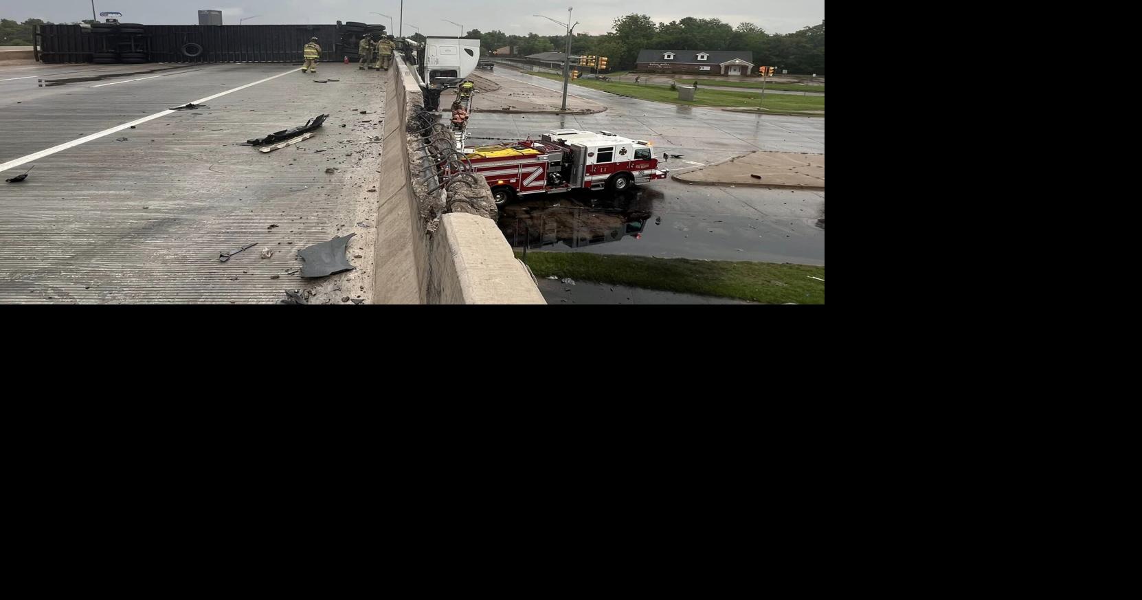 Semi cab goes over bridge in Oklahoma City | News | fox23.com