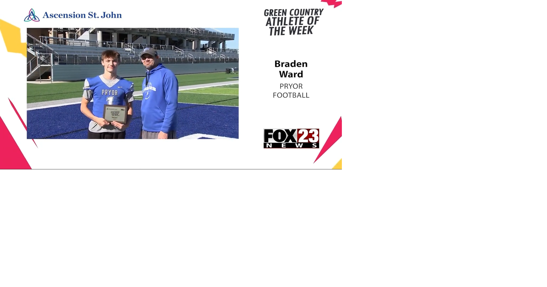 Athlete of the Week - Nov. 12th: Braden Ward, Pryor football | Sports ...