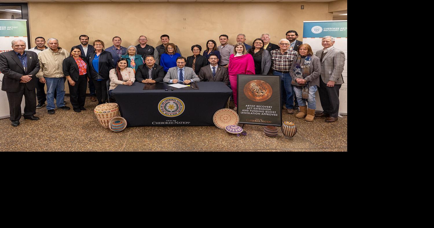 Chief Chuck Hoskin and Deputy Chief Bryan Warner sign legislation extending Artist Recovery Act ...