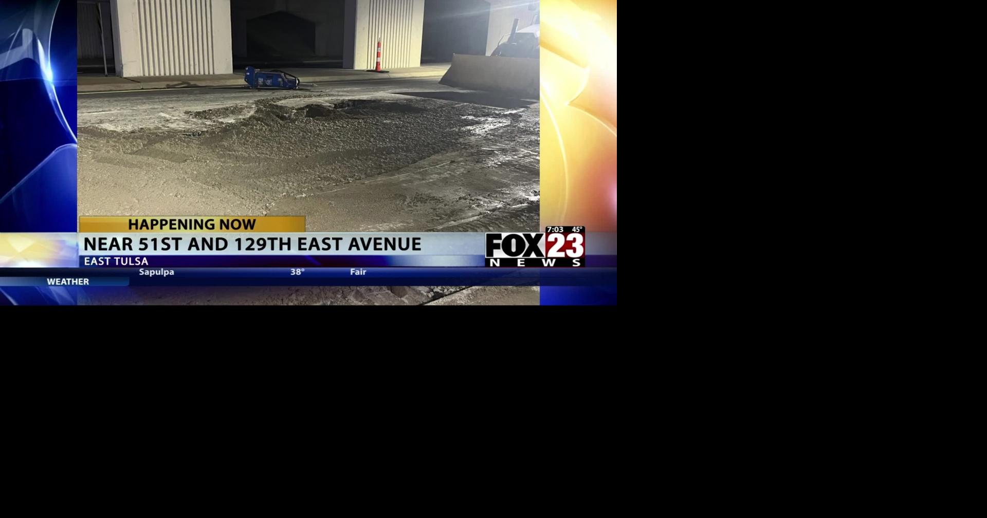 Tulsa road closed due to street damage following waterline break | News ...