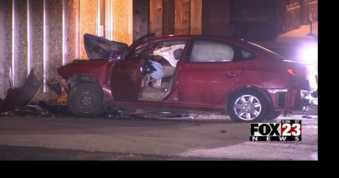 Man dead after car crashes into building in east Tulsa | News | fox23.com