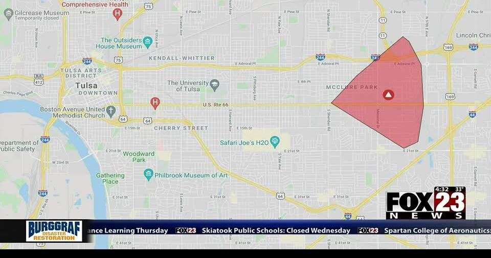 Large power outage reported in east Tulsa early Wednesday | News ...