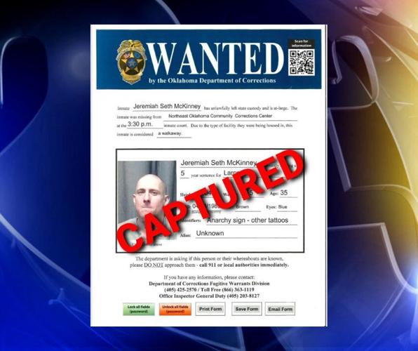 Inmate captured after escaping Northeast Oklahoma Correctional Center ...