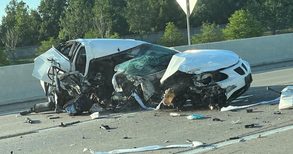 Man crawls out of demolished vehicle after crash on I-44 in Tulsa ...