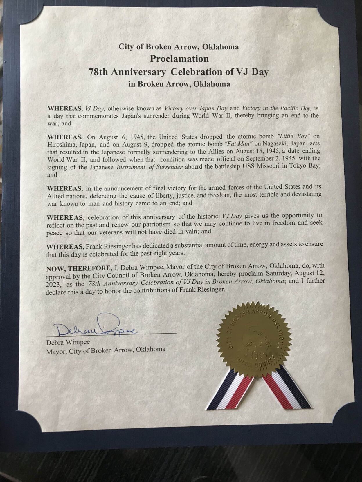 Green Country veteran marks 8th and final VJ Day celebration | Local ...