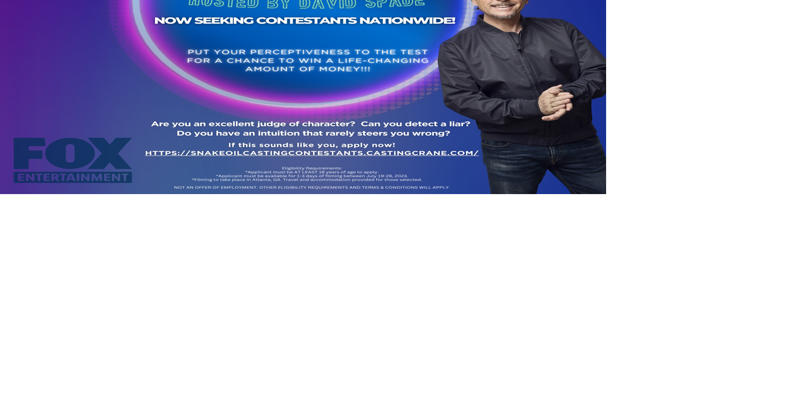 FOX's upcoming game show, 'Snake Oil,' looking for contestants | News ...