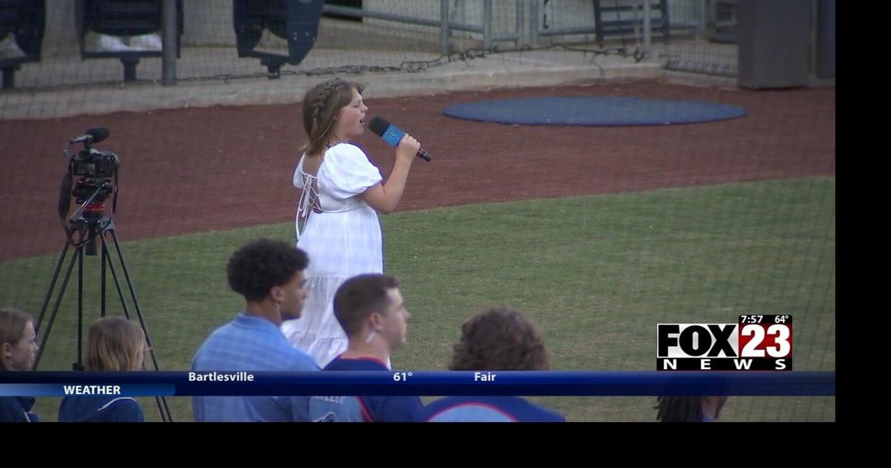 Local 11-year-old sings national anthem at Tulsa Drillers game | News ...