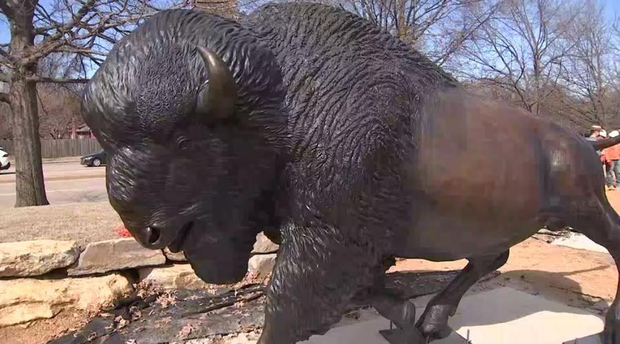 Photos: Bison monument installation begins in south Tulsa | | fox23.com