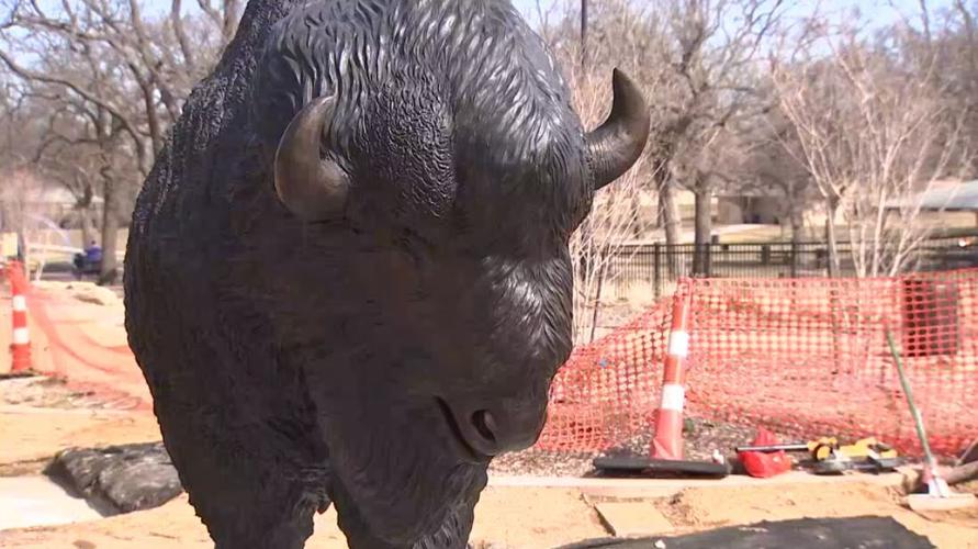 Photos: Bison monument installation begins in south Tulsa | | fox23.com
