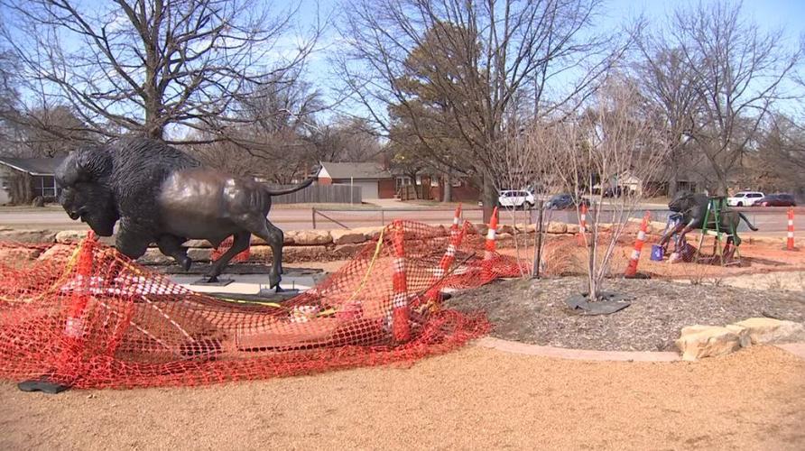 Photos: Bison monument installation begins in south Tulsa | | fox23.com