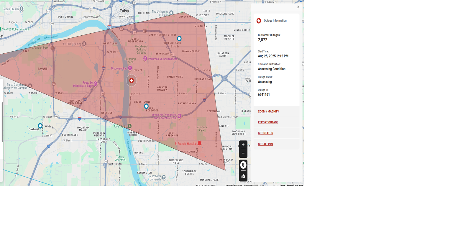 Power outage affecting more than 2,000 customers in Tulsa area resolved ...