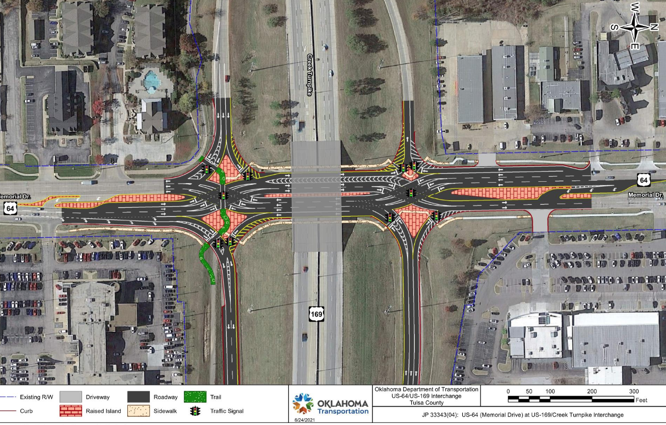 Tulsa's first diverging diamond interchange now open | News | fox23.com
