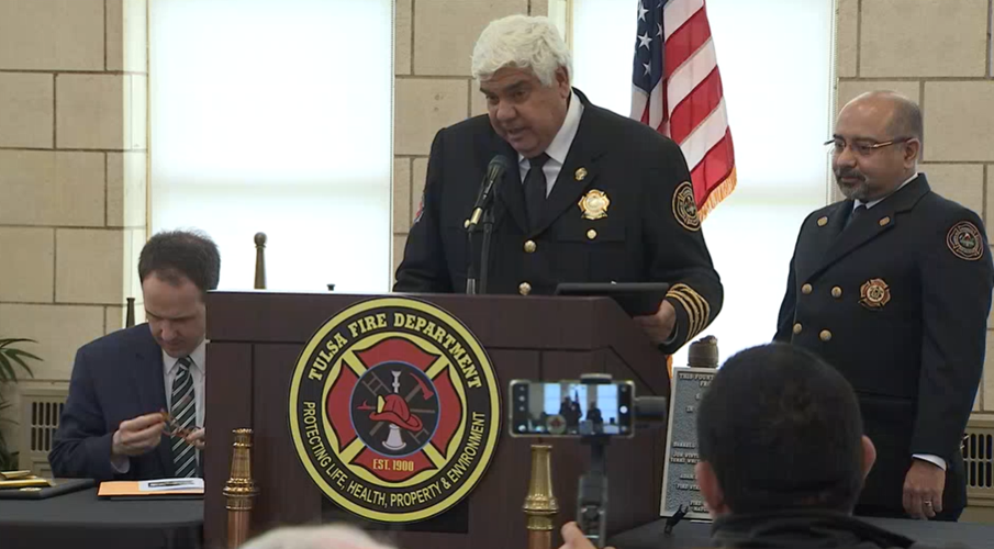 Photos: Tulsa Fire Museum dedicates firefighter fountain | | fox23.com
