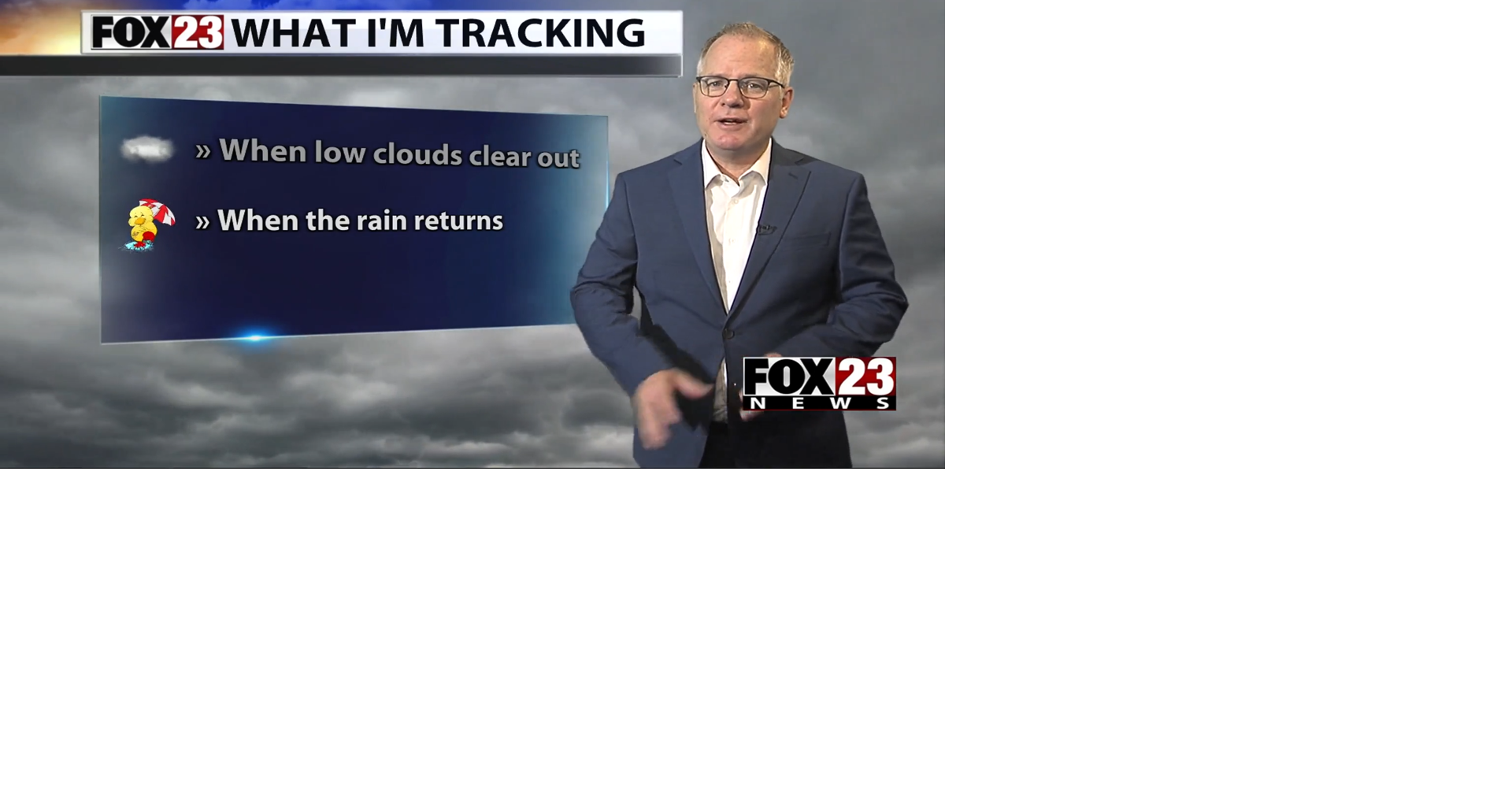FORECAST: Cloudy and cool Saturday; Rain returns Sunday | Weather | fox23.com