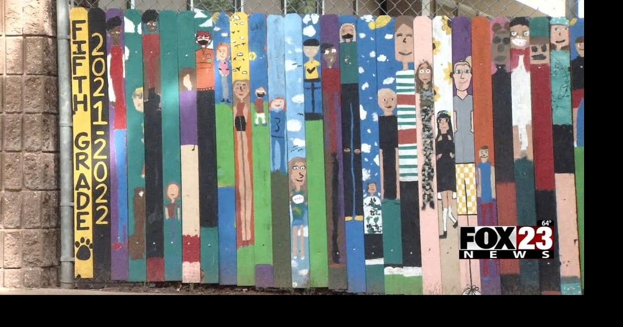 5th graders paint self portraits on fence pickets for Legacy Fence at ...