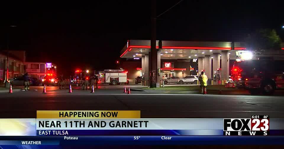 Car hits gas pump in east Tulsa | News | fox23.com