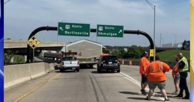 Eastbound lanes of I-244 before Highway 75 exit back open after oversized load cleared | News ...
