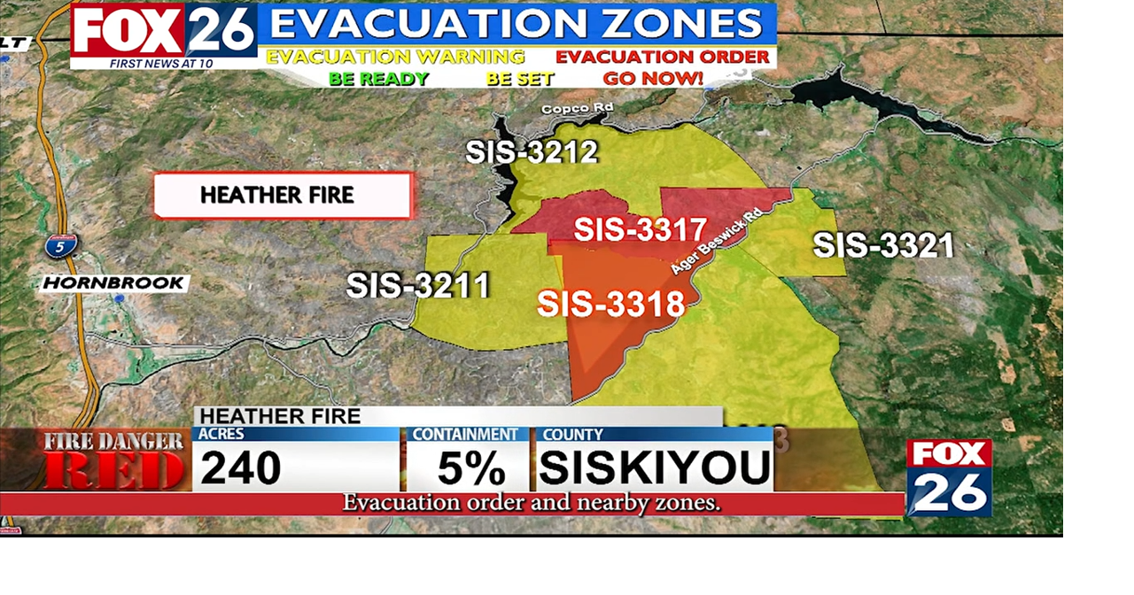 Evacuation Zones For Heather Fire | Local | fox26medford.com
