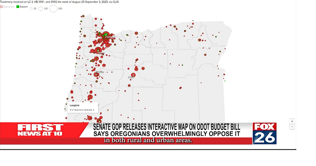 Senate GOP Releases Interactive Map On ODOT Budget Bill | Local ...