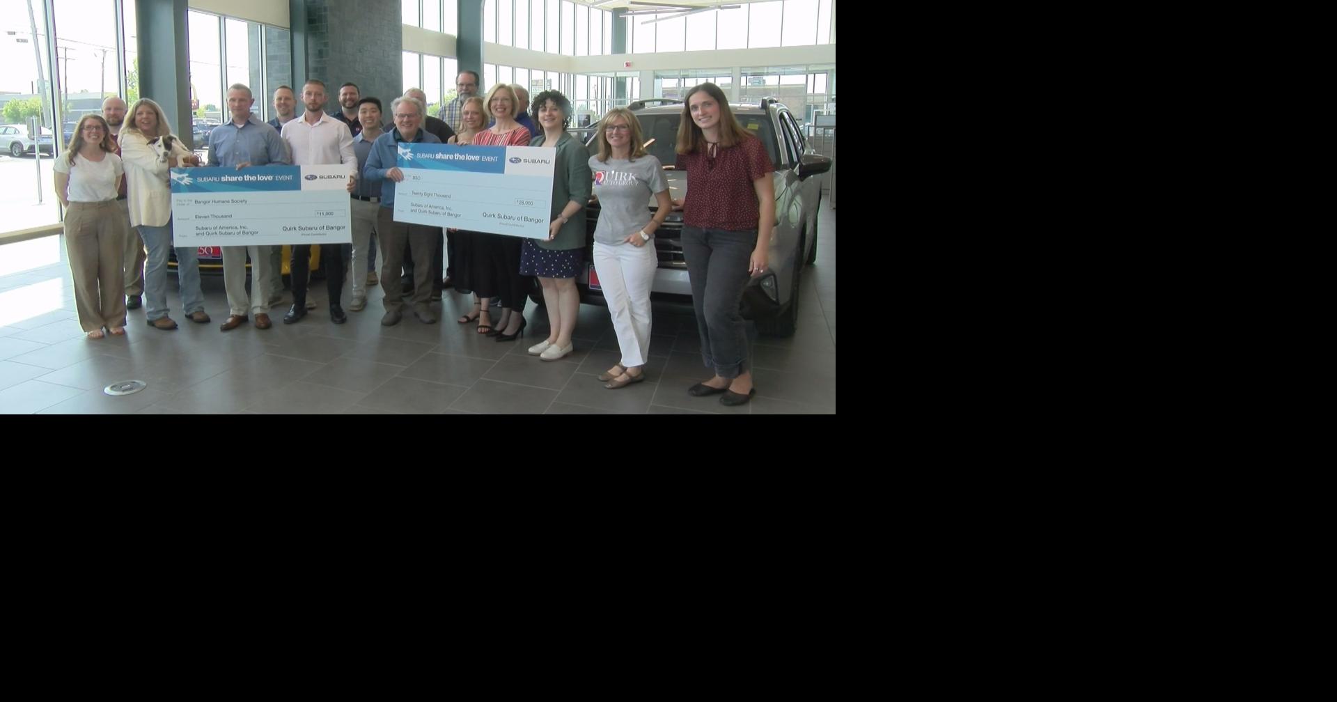 Two Bangor organizations receive funds from Quirk Subaru's annual ...