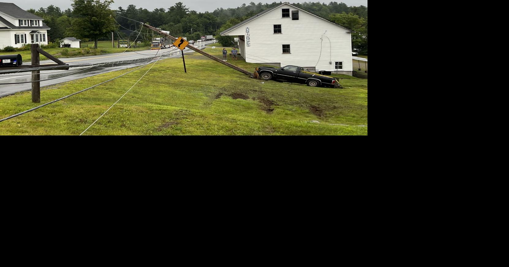 Crash downs power lines along Route 2 | News | foxbangor.com