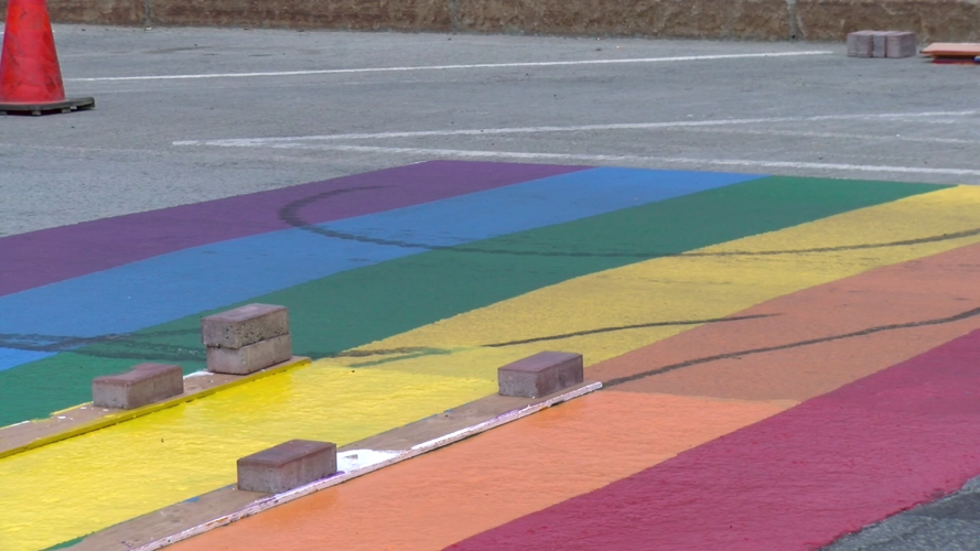 City of Bangor restores defaced Pride flag street mural | News ...