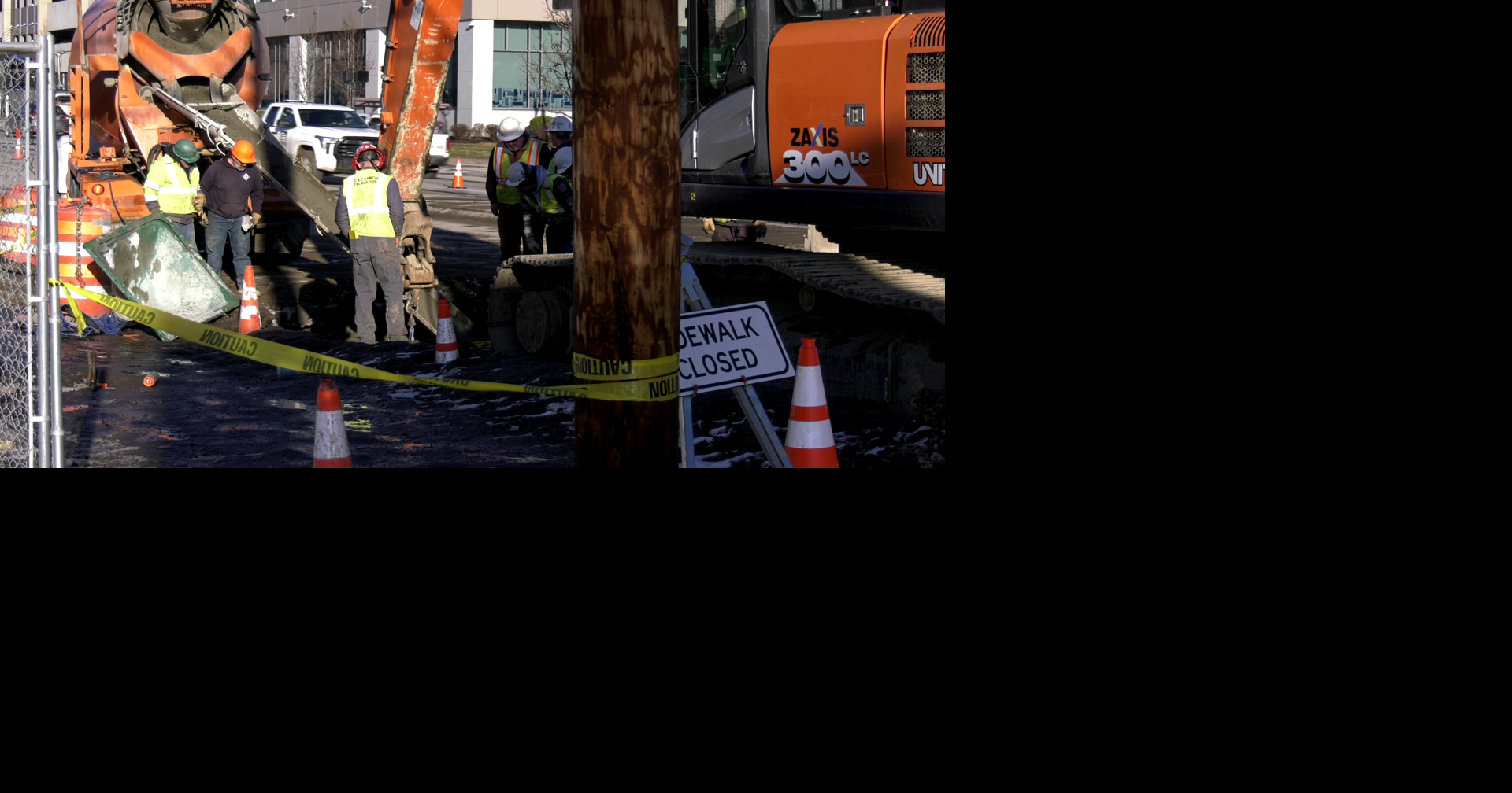 Crews work to fill Bangor sinkhole | Local News | foxbangor.com