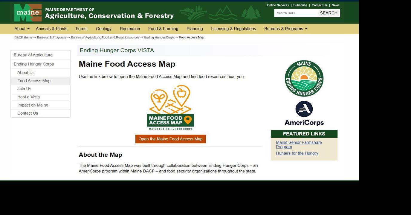 Maine Food Access Map provides vital information to those facing food ...
