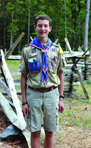 Stafford Boy Scout works at Civil War Park for Eagle project
