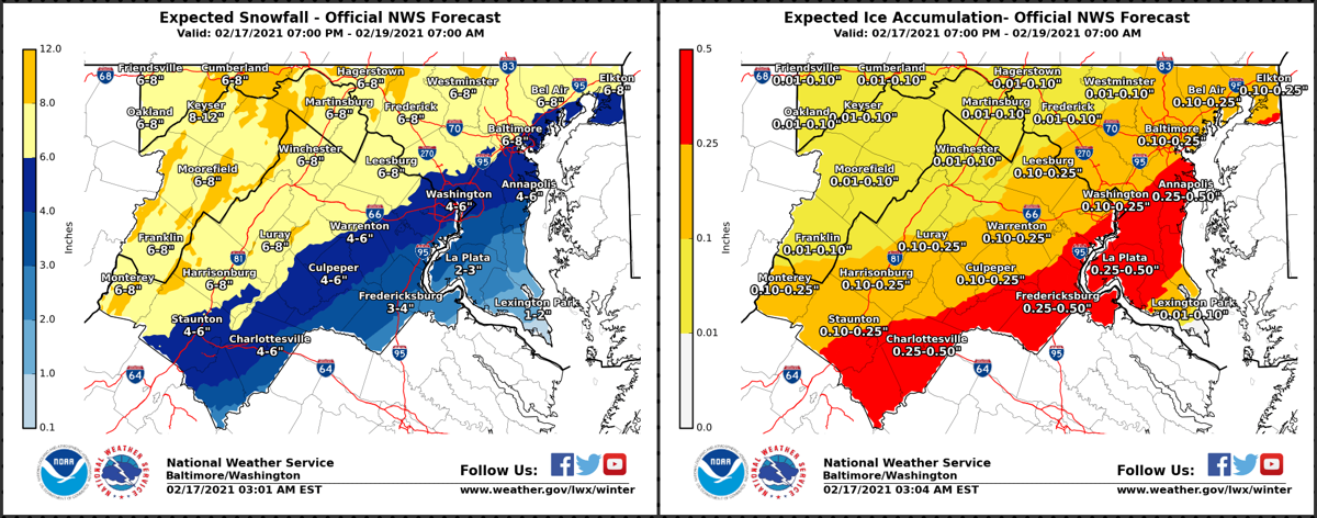FREDERICKSBURG AREA WEATHER: The latest on the approaching winter storm