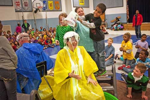 Principals get slimed for new technology