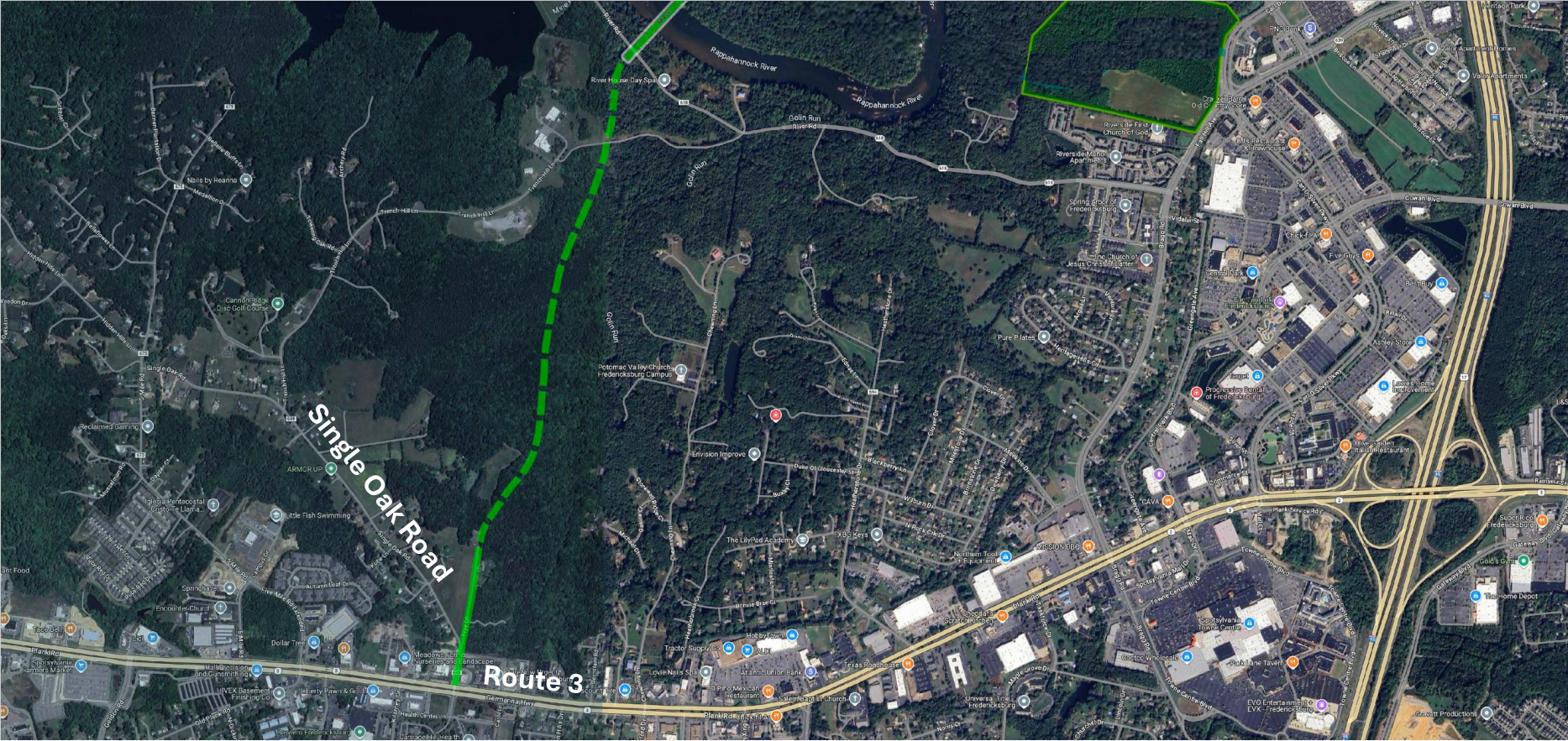Different Rappahannock River Crossing route considered
