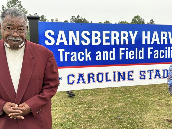 Caroline dedicates track facility to longtime coach Sansberry Harvey