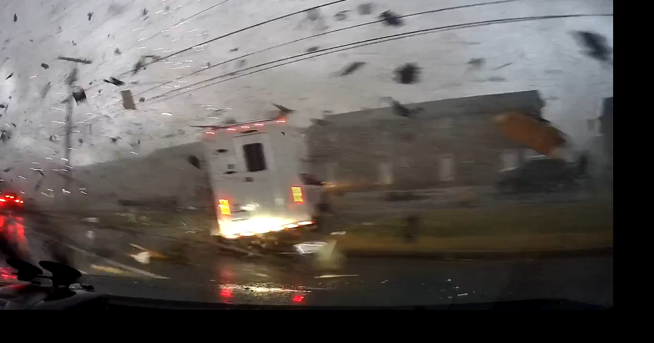 Dashcam captures Tennessee man driving through destructive tornado
