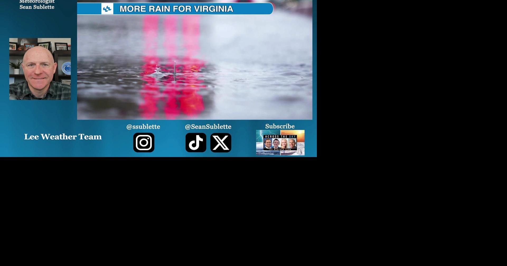 More rain in Virginia Wednesday. Does it stay wet into the weekend?