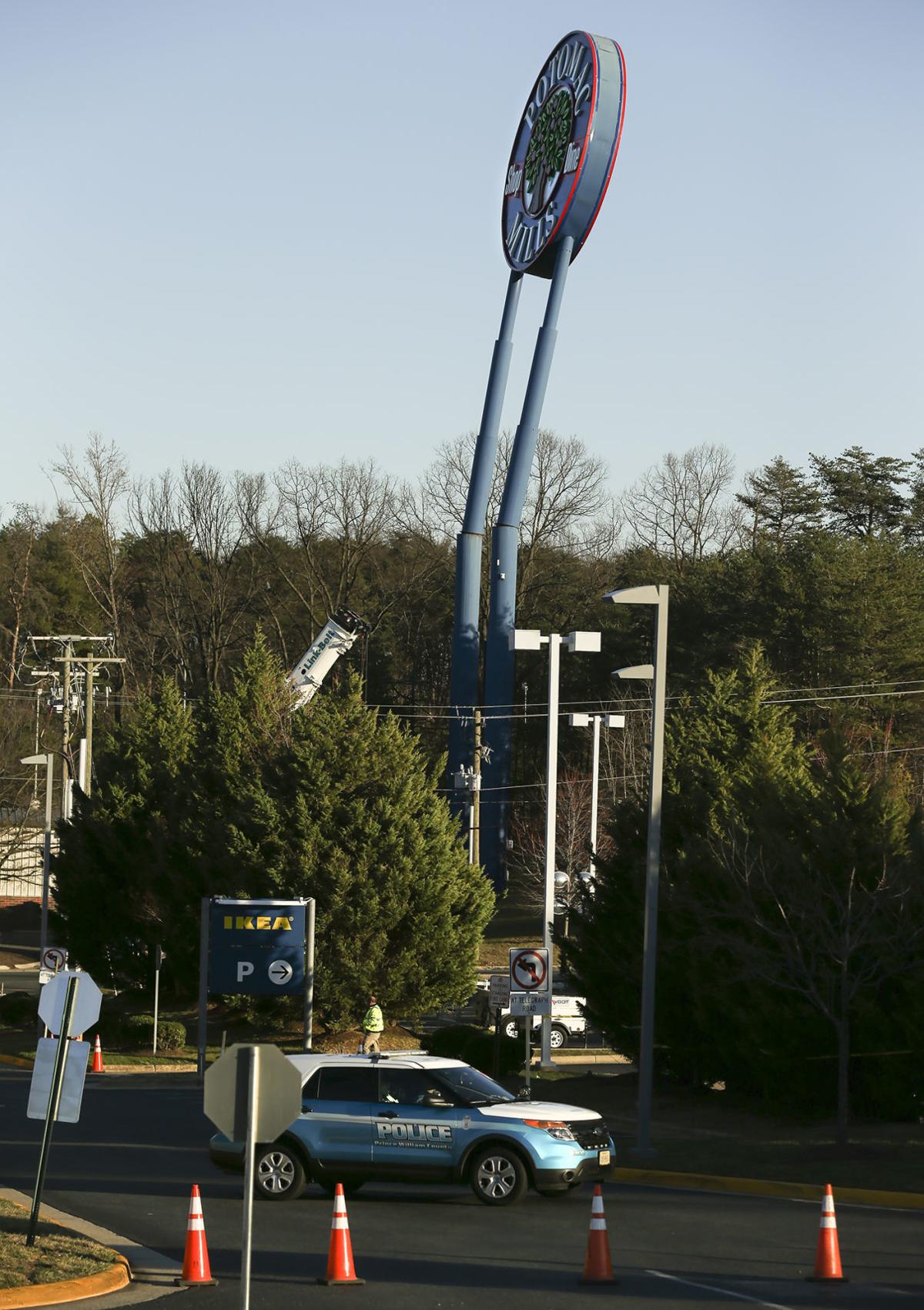 Potomac Mills sign safely dismantled, helping to prevent traffic ...