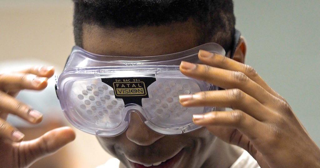 EXPERIMENT>> Students wear Fatal Vision goggles to simulate alcohol ...