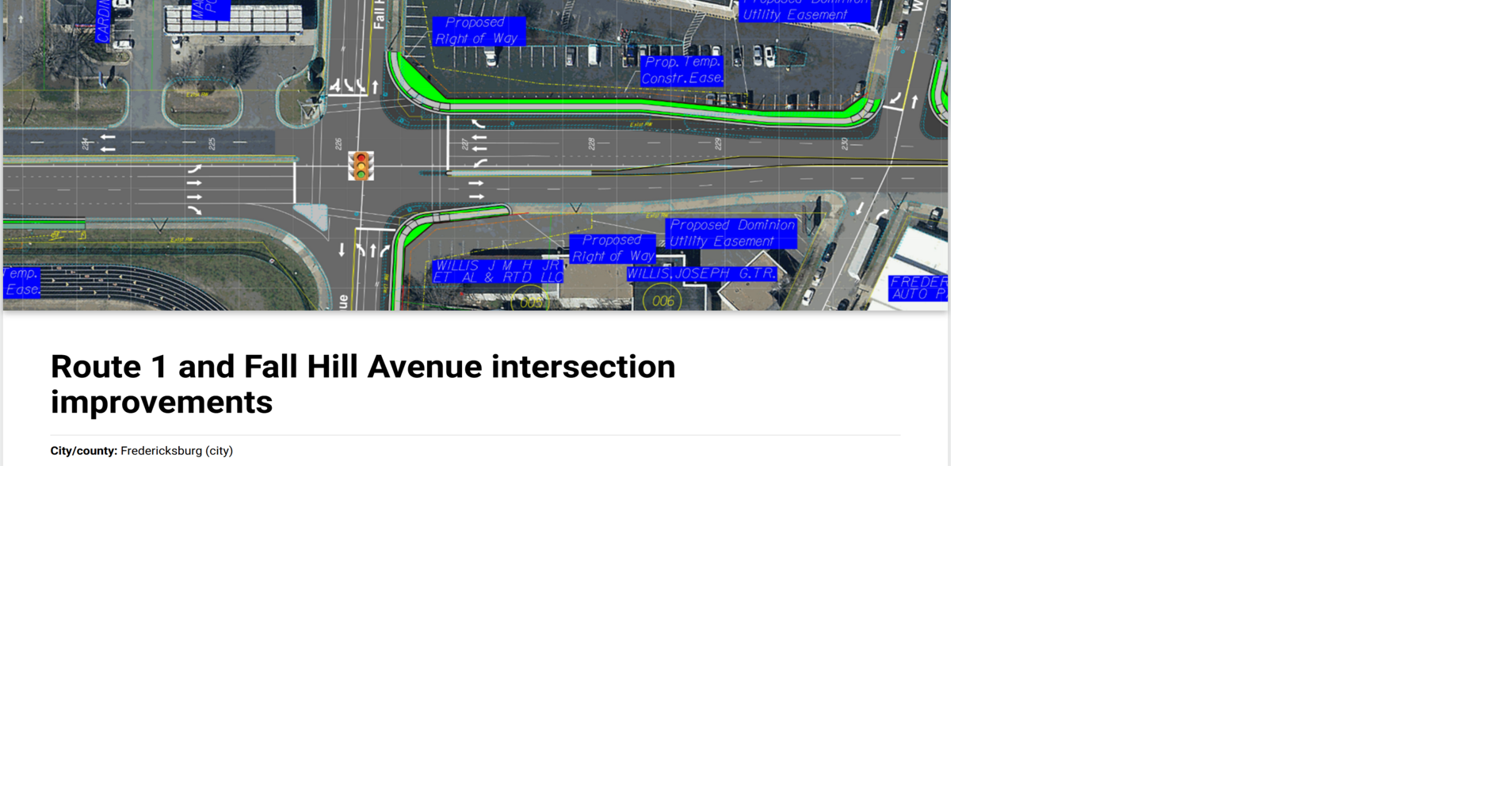Fall Hill, Route 1 intersection work set this week