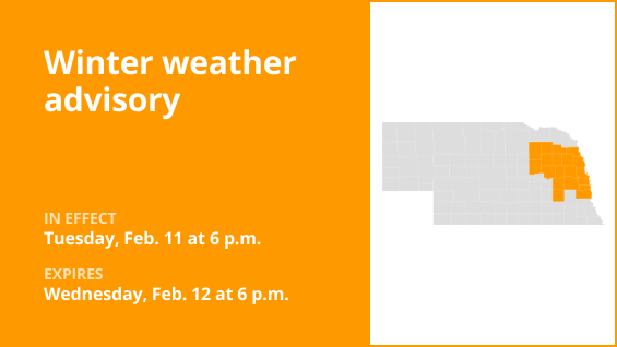 Update: Winter weather advisory issued for Nebraska until Wednesday ...