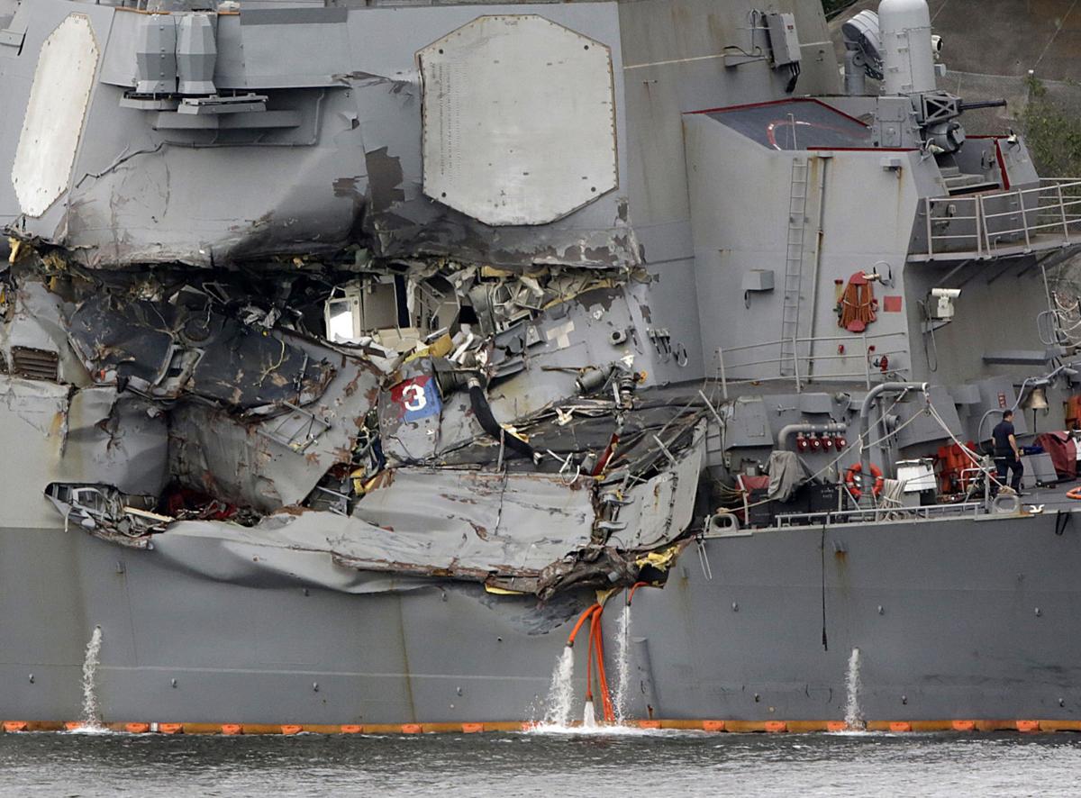Photos: 7 dead, heavy damage to US Navy ship in collision | National ...
