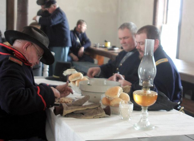 Re-enactors taking part in Gettysburg anniversary
