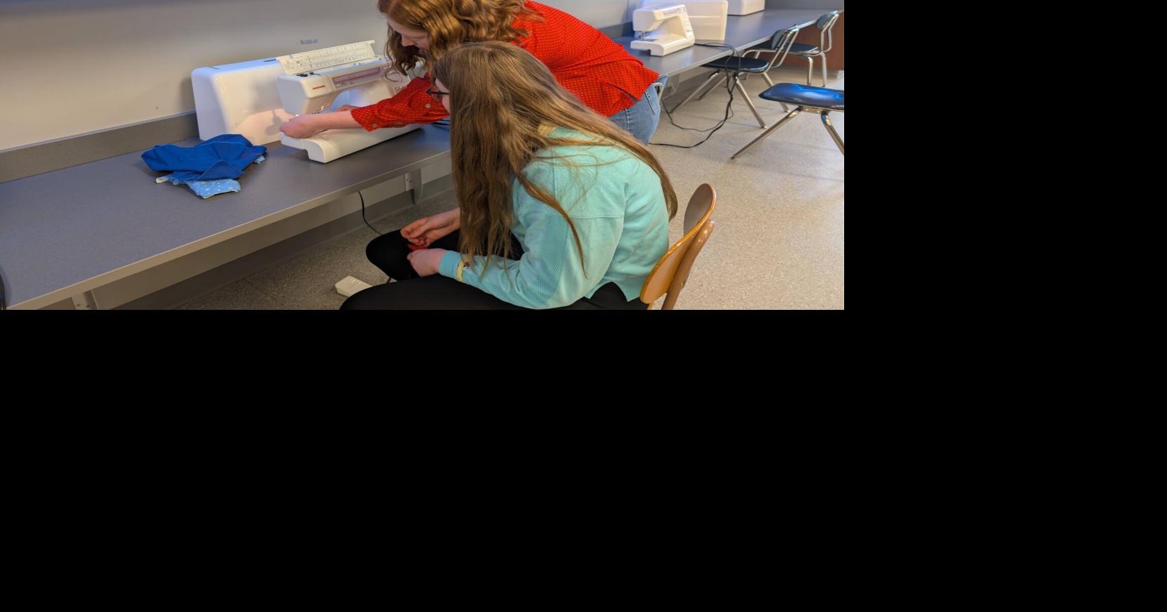 Fremont High School Sewing Club makes hats for local kids